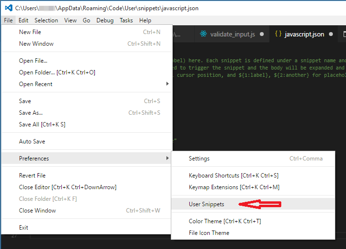 Custom snippet doesn't work · Issue #33723 · microsoft/vscode · GitHub