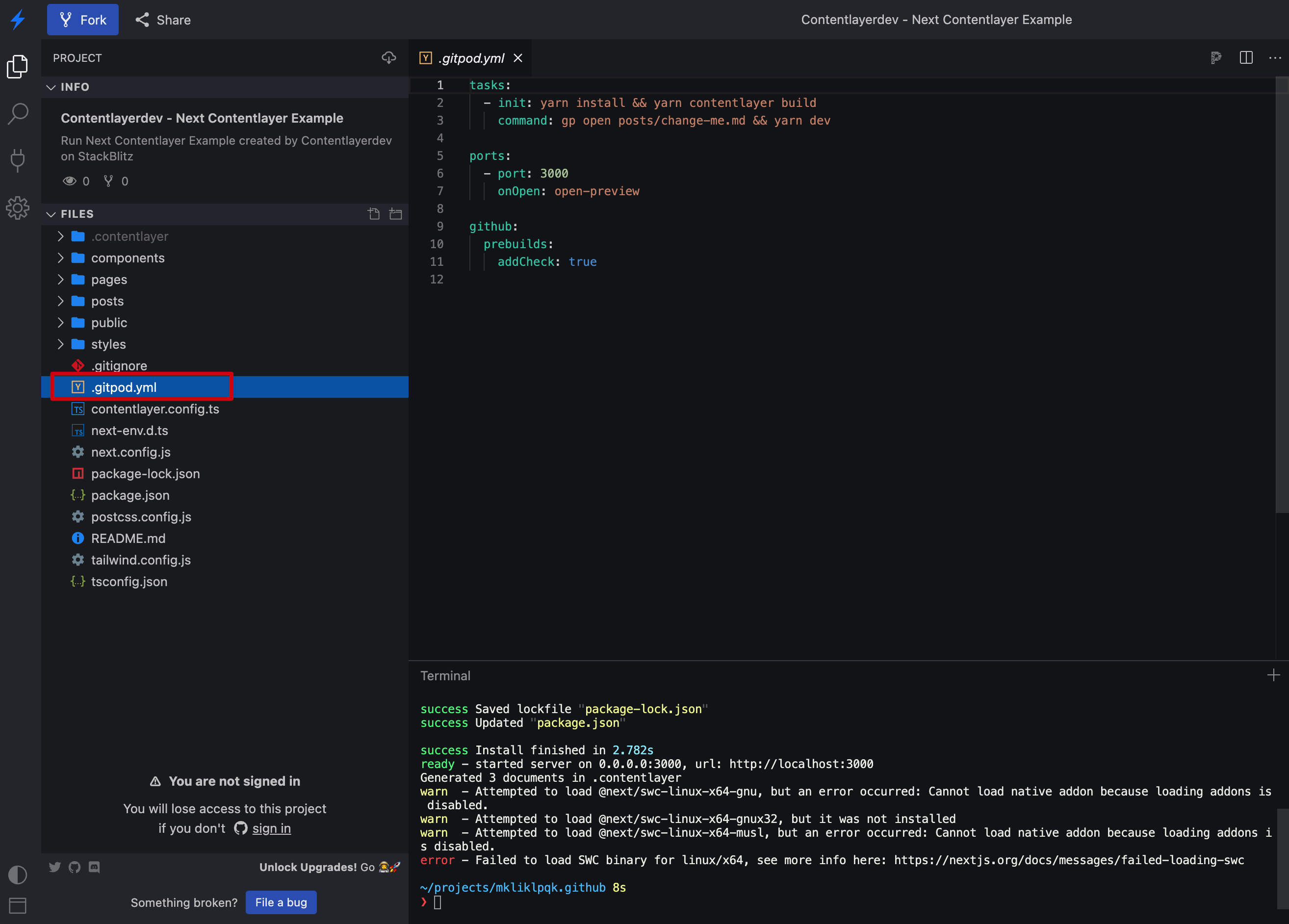 Clicking on "Fork on StackBlitz" navigates to incorrect link · Issue ...