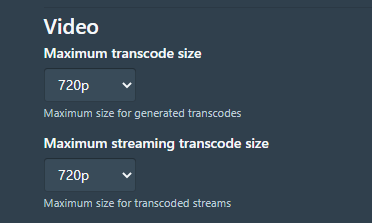 [Bug] Max transcode settings are not applied. Plus: ability to choose default transcode format ...