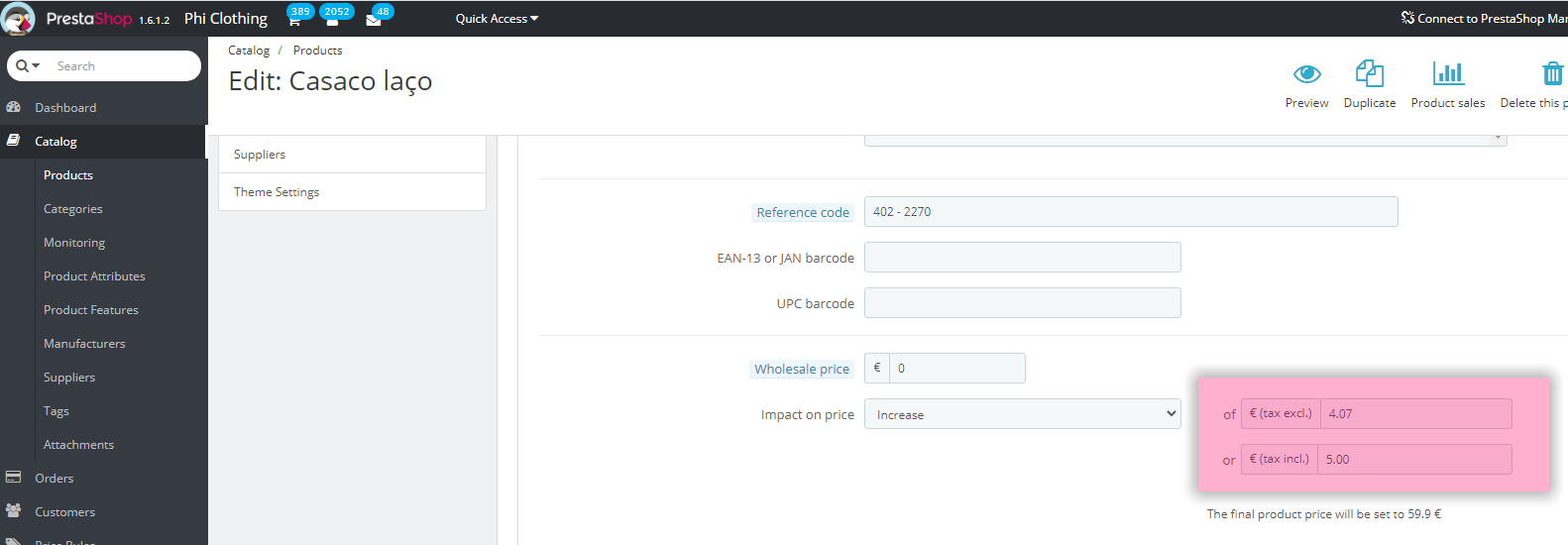 Prices (taxes included) in Combinations page · Issue #21248 · PrestaShop/PrestaShop · GitHub