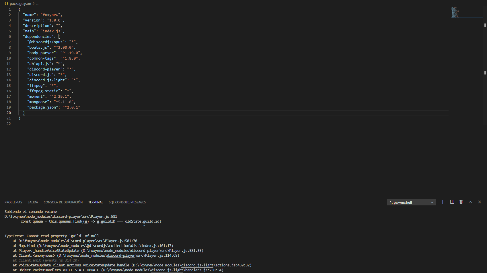 TypeError: Cannot read property 'guild' of null · Issue #201 · Androz2091/discord-player · GitHub