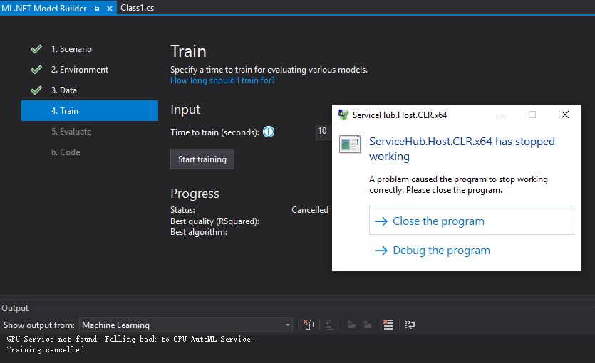 GPU Service not found. Falling back to CPU AutoML Service. · Issue #881 · dotnet/machinelearning ...