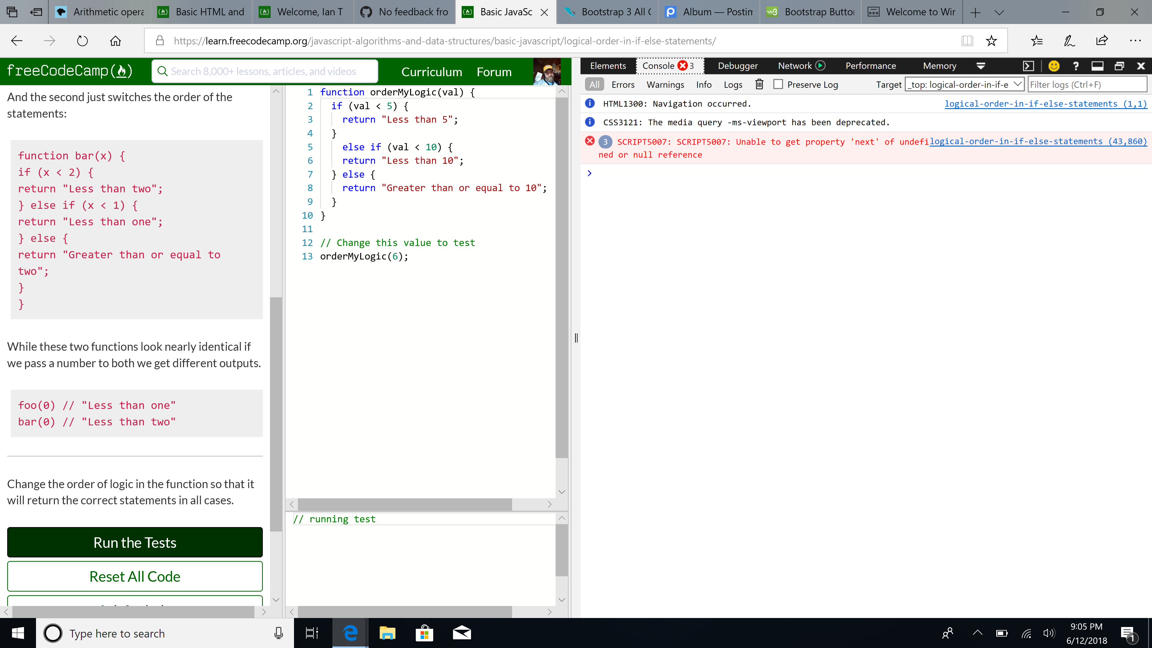 Even with no syntax error internet explorer does not run test. · Issue ...