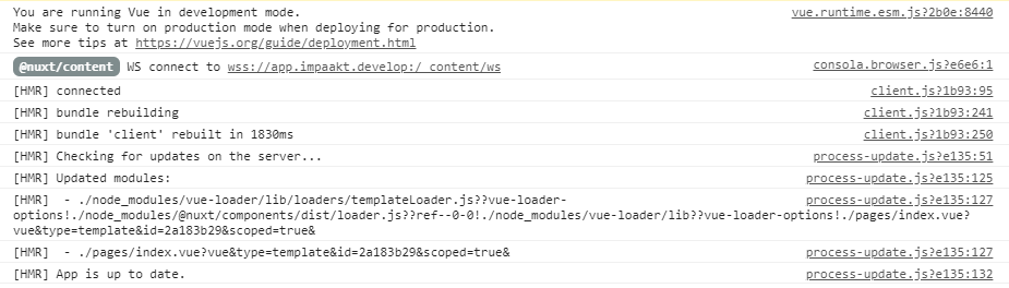 Issue/Bug/Feature: Hot-reloading not work behind a Proxy URL · Issue #495 · nuxt/content · GitHub