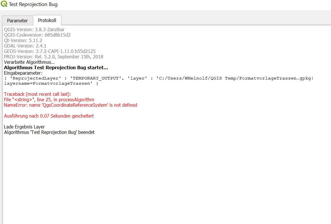 Processing Model Exported To Script Fails To Execute Name Qgscoordinatereferencesystem Not 0705