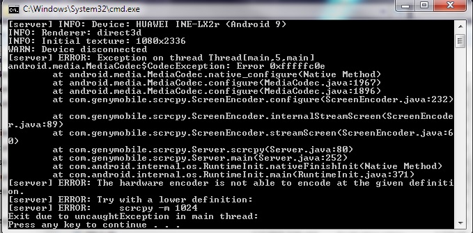 Error: scrcpy -m 1024 · Issue #2120 · Genymobile/scrcpy · GitHub