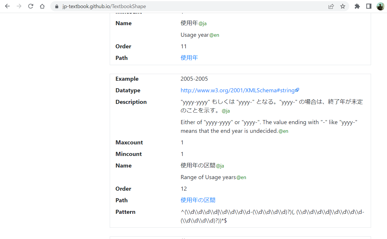 TextbookShapeのusageYearRangeにおける sh:pattern 指定 · Issue #521 · jp-textbook/jp-textbook.github.io ...