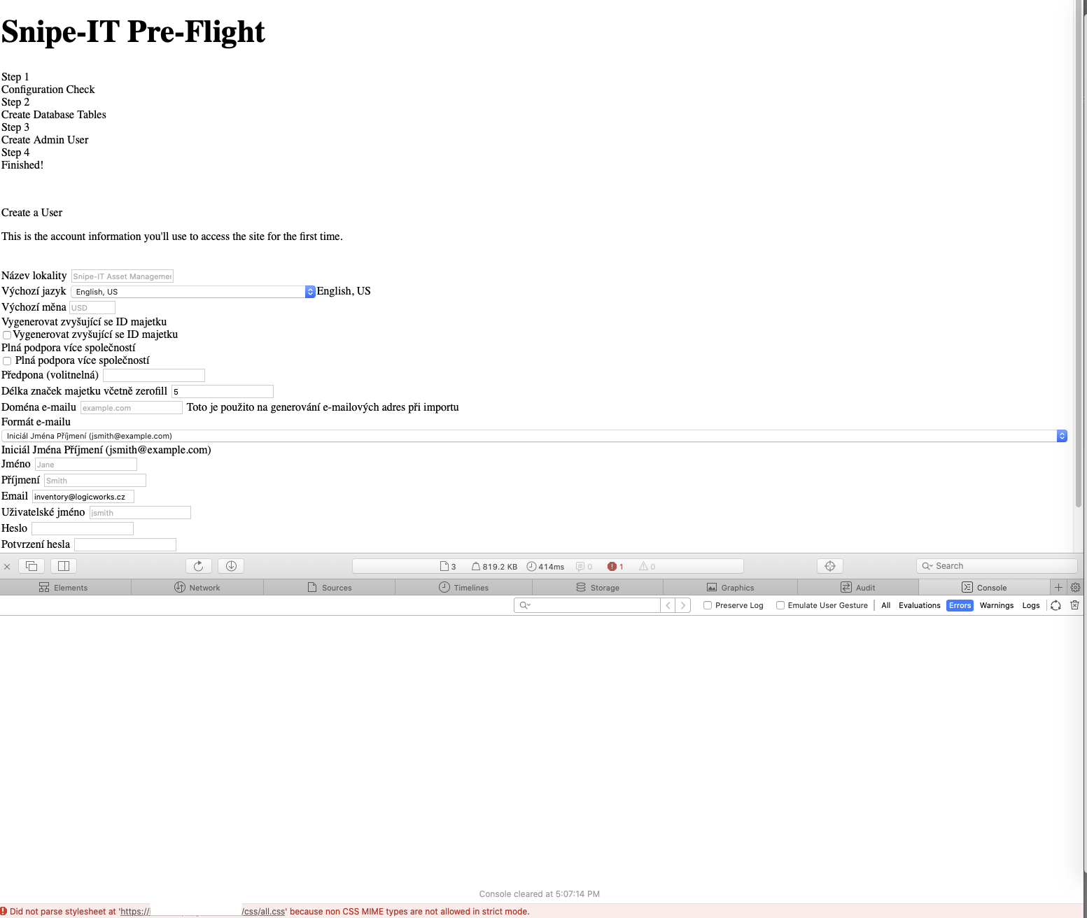 CSS not loading during setup in v5.0.0 beta · Issue #8442 · snipe/snipe-it · GitHub