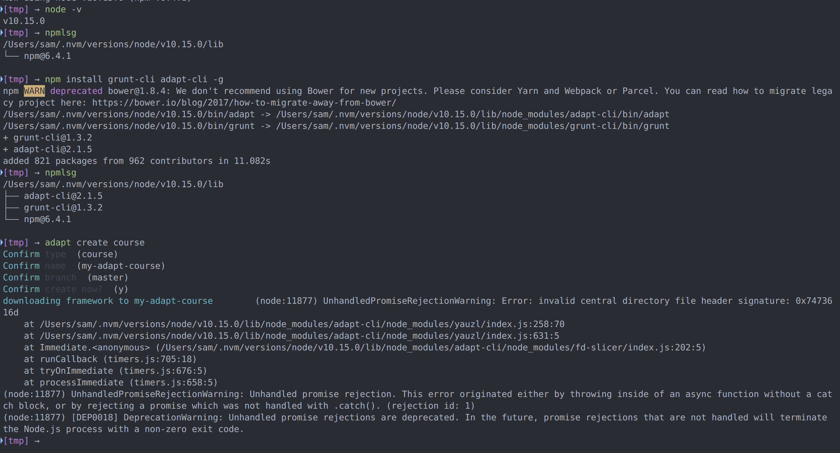 UnhandledPromiseRejectionWarning: Error: invalid central directory file header signature · Issue ...