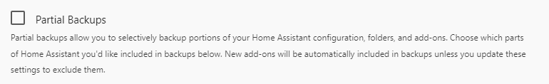 The tickbox for "Partial Backup" in Settings doesnt stay ticked · Issue #724 · sabeechen/hassio ...