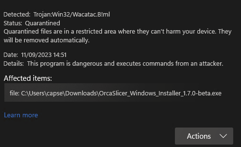 Windows Defender reports virus and blocks the EXE. (1.7.0 beta) (False alarm) · Issue #2071 ...