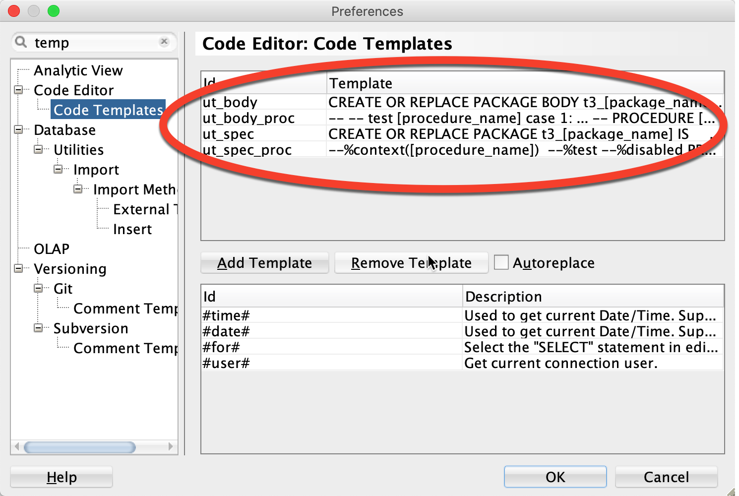 Code Templates · Issue 91 · Utplsqlutplsql Sqldeveloper · Github 