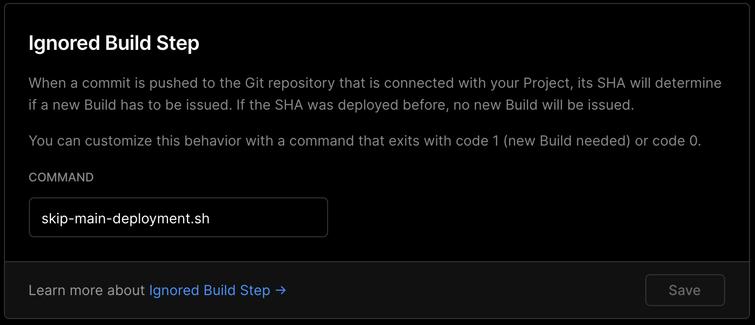 Ignored Build Step setting cant find script · vercel vercel · Discussion #6042 · GitHub