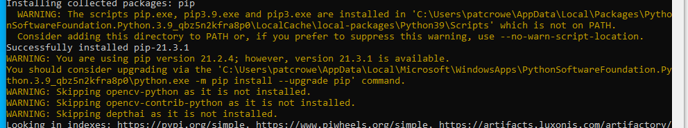 [BUG] Trouble installing in Windows 10 · Issue #599 · luxonis/depthai · GitHub