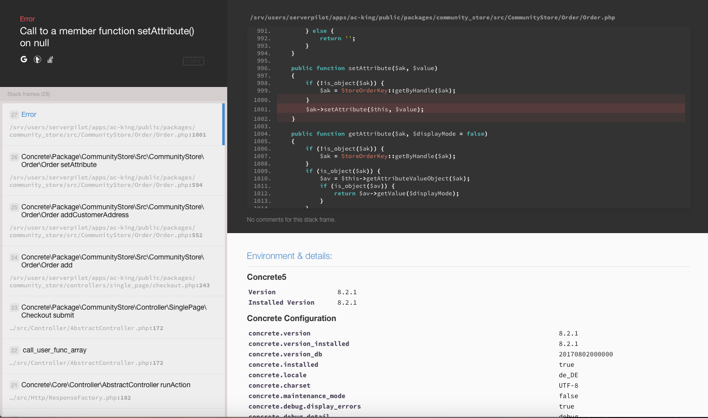 C5 8.2: CS 1.2: Call to a member function setAttribute() on null when install under a ...