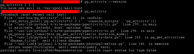 Error while running on pg14 · Issue #288 · dalibo/pg_activity · GitHub