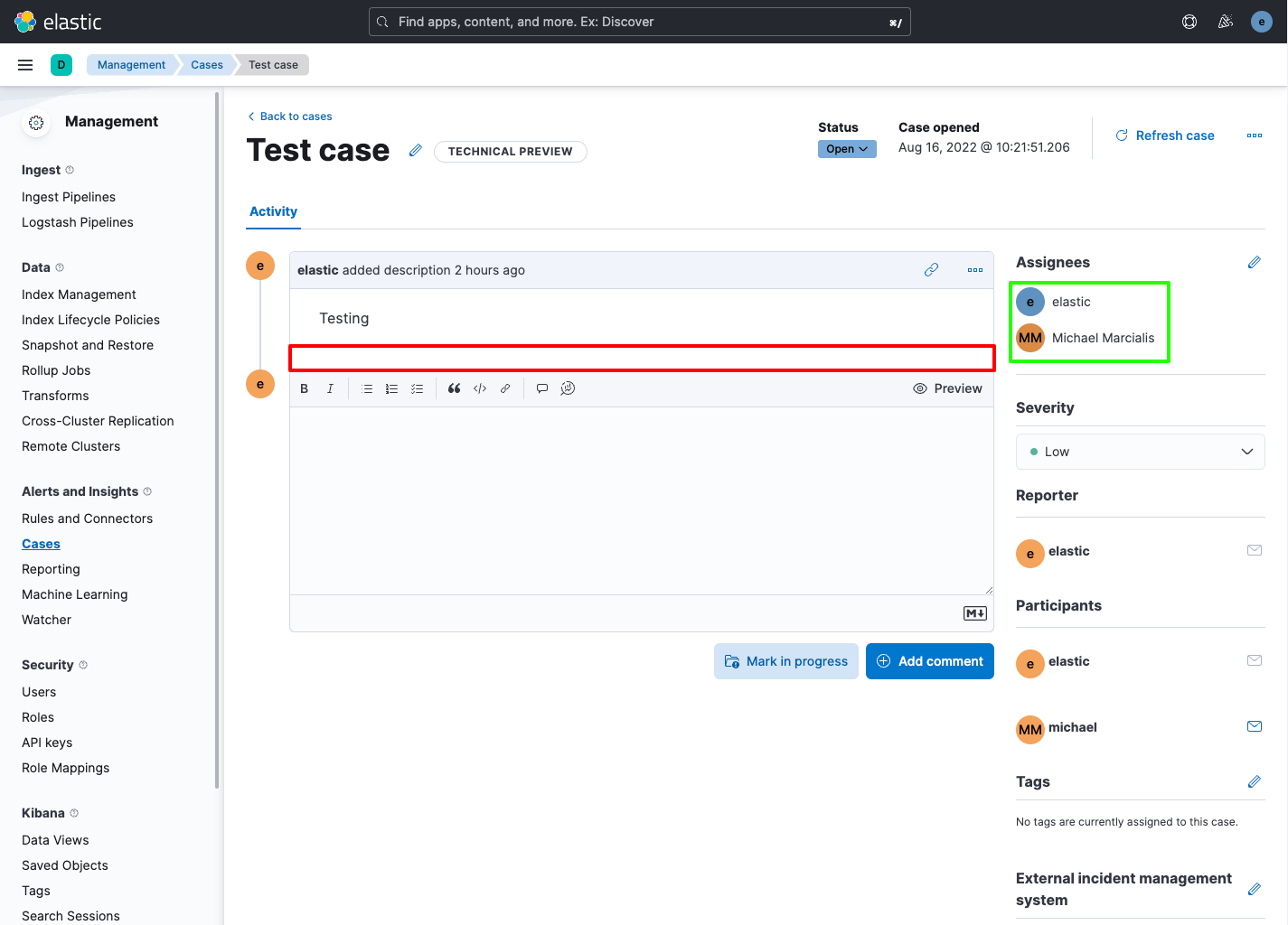 [ResponseOps][Cases] Design feedback for cases · Issue #139039 · elastic/kibana · GitHub