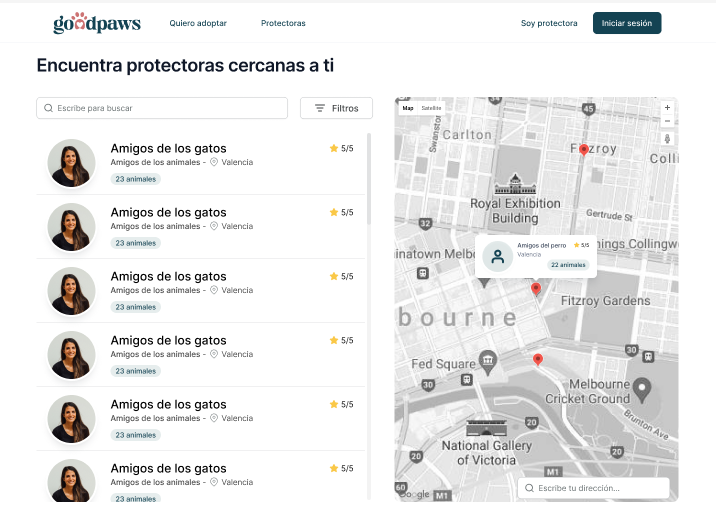 Mostrar resultados en mapa · Issue #92 · Open-Bootcamp/protectoras-animales · GitHub