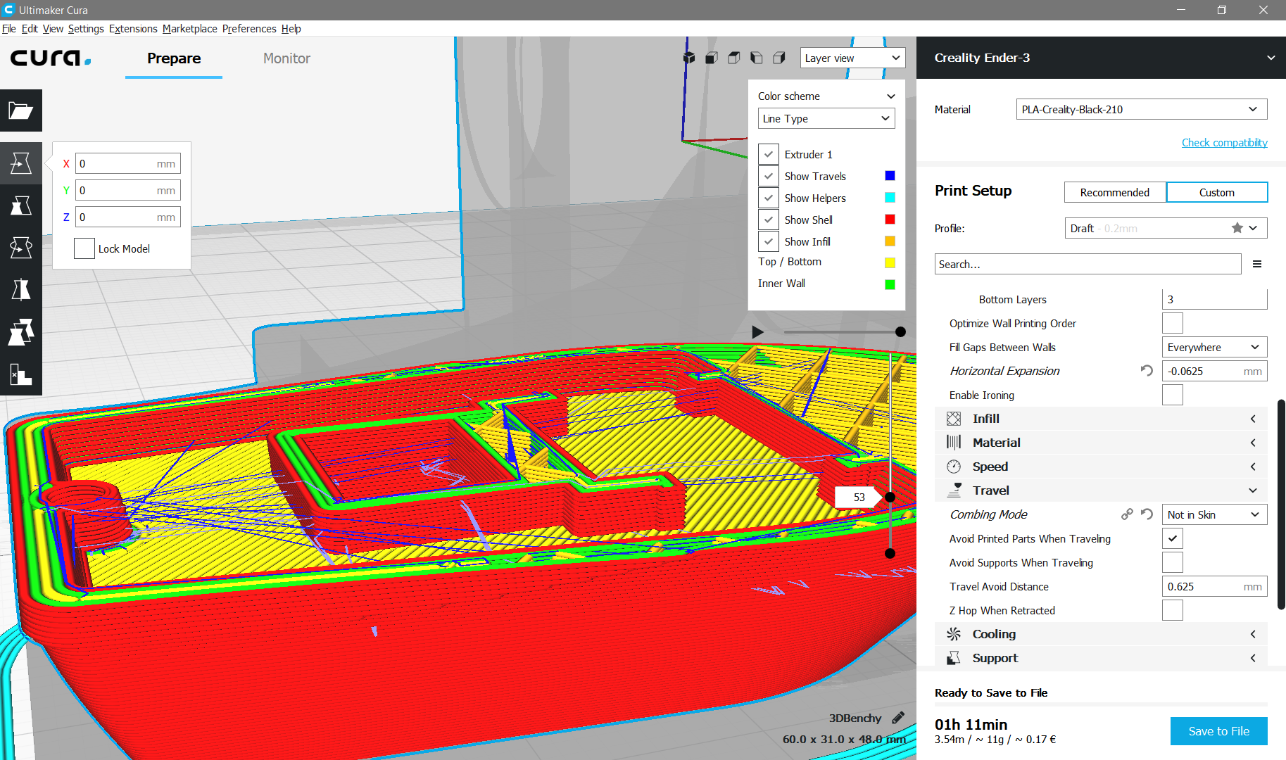 Combing with Not in Skin doesn't work properly when using 100% infill · Issue #5116 · Ultimaker ...