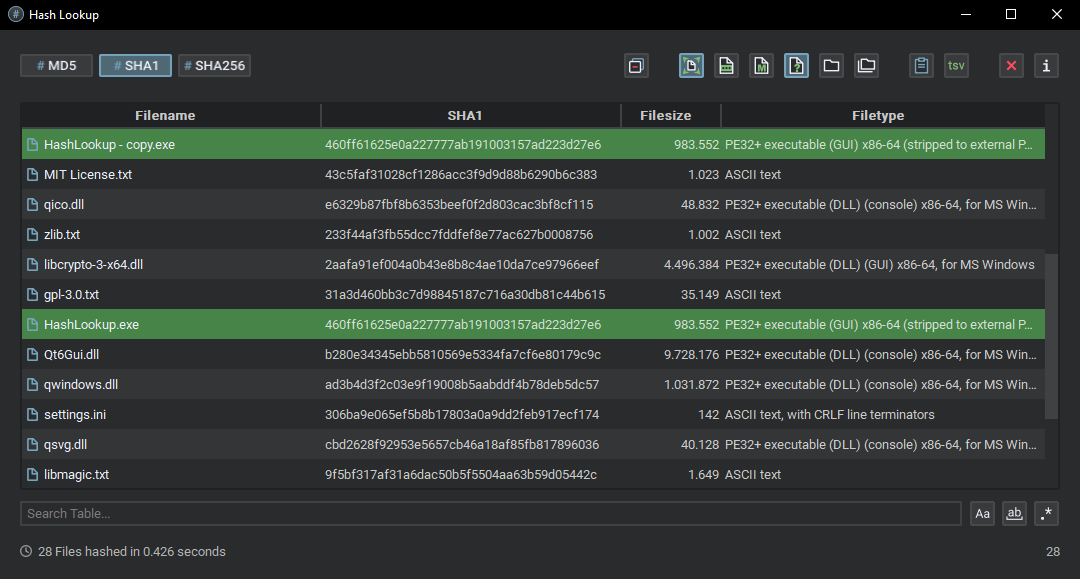 GitHub - huebicode/hashlookup: File hashing application.