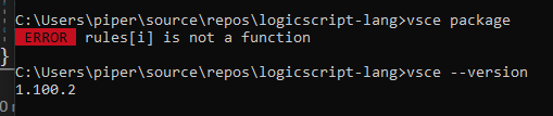 rules[i] is not a function · Issue #642 · microsoft/vscode-vsce · GitHub