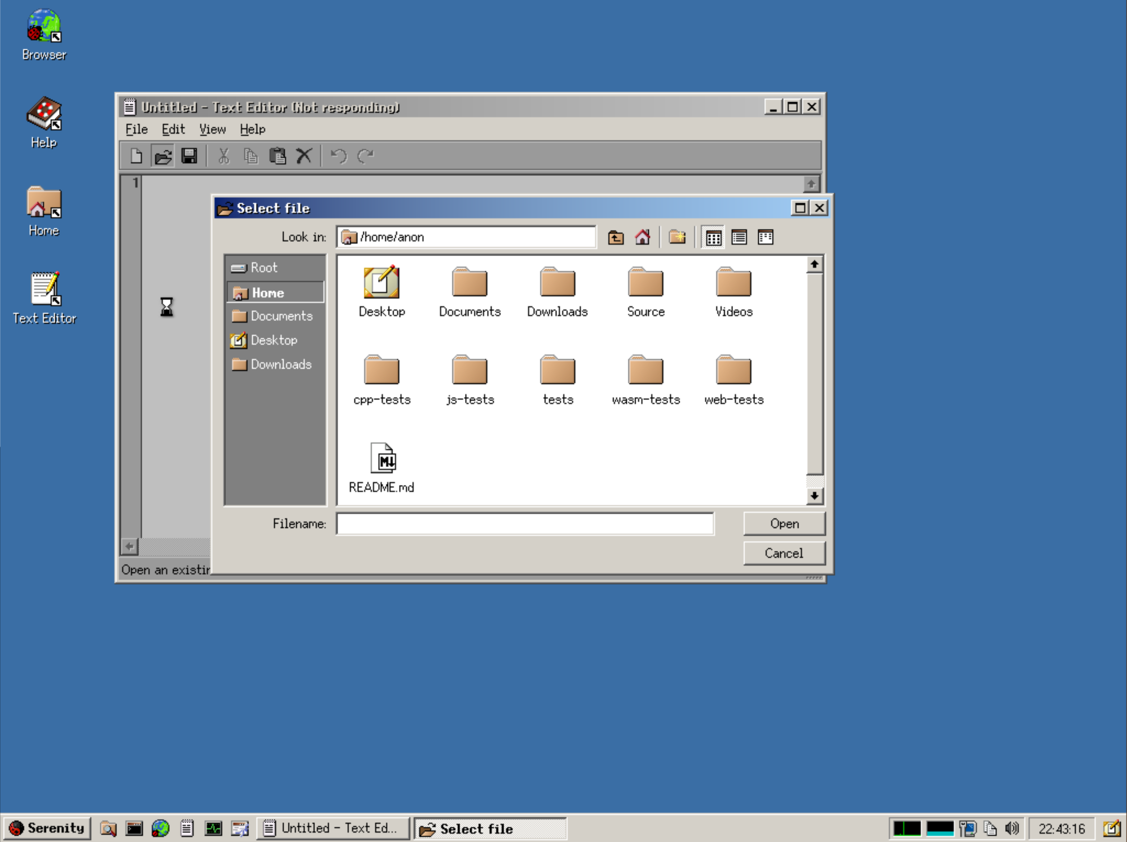 Texteditor App Becomes Unresponsive When Opening A File · Issue 8628 · Serenityosserenity