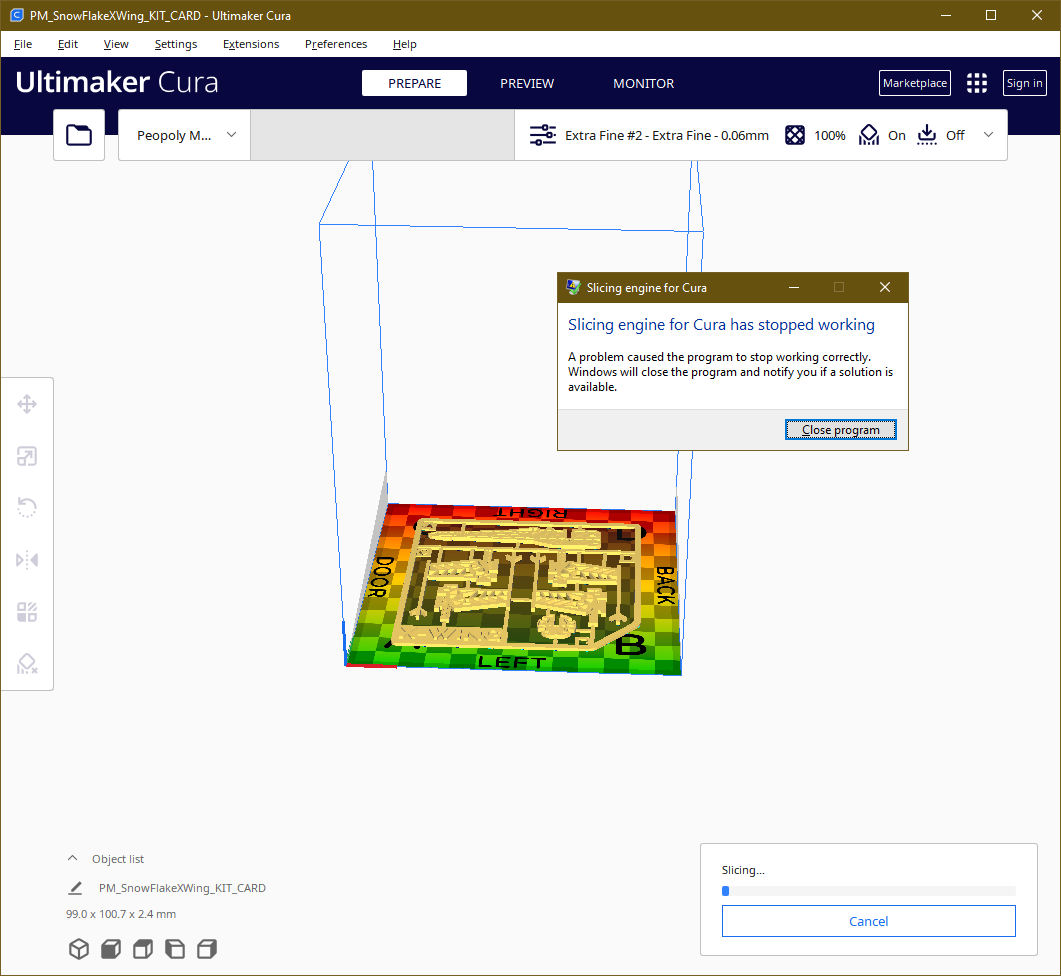Slicing Fails · Issue 14049 · Ultimaker Cura · Github