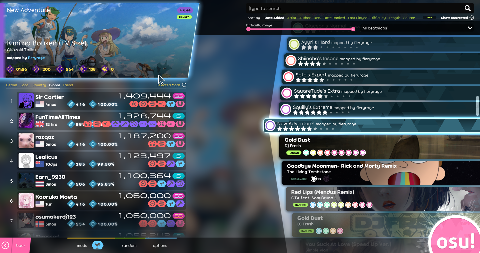 mods icons are floating incorrectly on player score in leaderboard ...