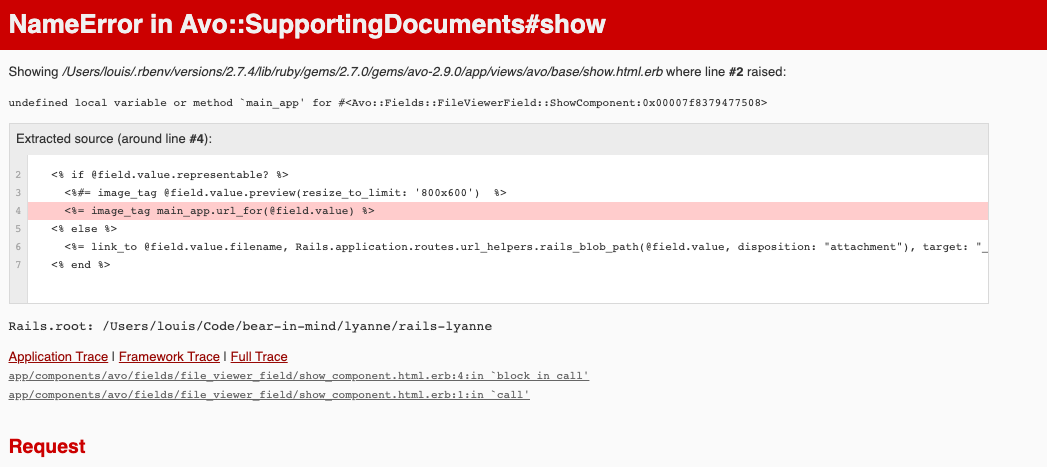Paths for ActiveStorage attachments are being prefixed with avo.root ...