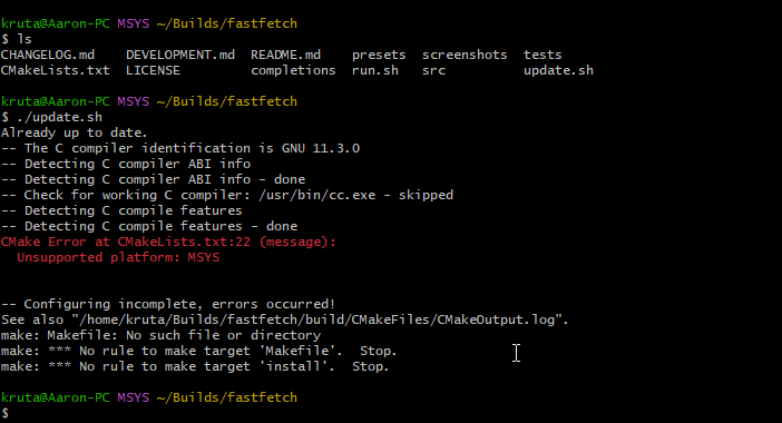 Build Fail On MSYS2 · Issue #351 · fastfetch-cli/fastfetch · GitHub