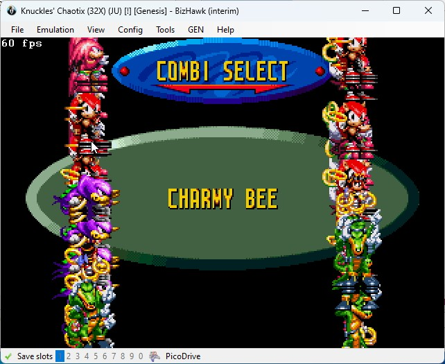 (Knuckles Chaotix -- Graphical Bug in Select Players) · Issue #3696 · TASEmulators/BizHawk · GitHub
