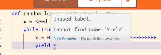Ability to make Python generators with yield · Issue #2285 · microsoft ...