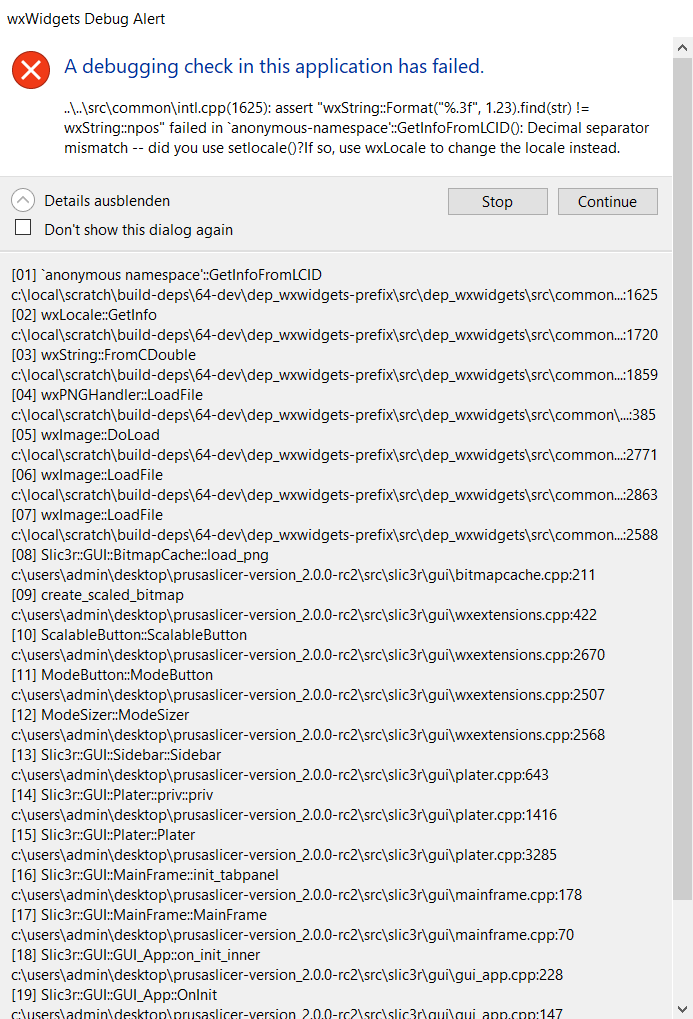 PrusaSlicer 2.0.0 wxWidgets Debug Alert appears on start · Issue #2282 · prusa3d/PrusaSlicer ...