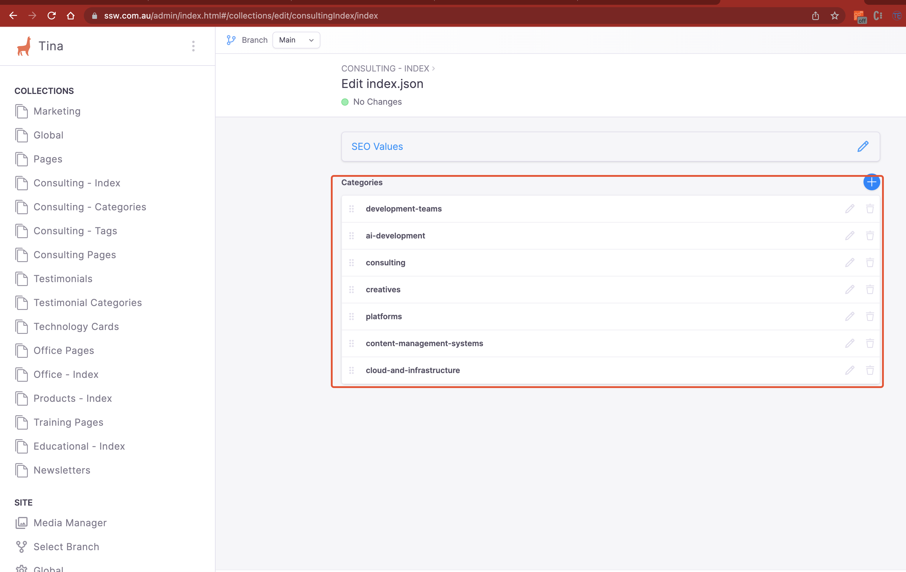 ♻️ Ordering consulting index categories · Issue #710 · SSWConsulting/SSW.Website · GitHub
