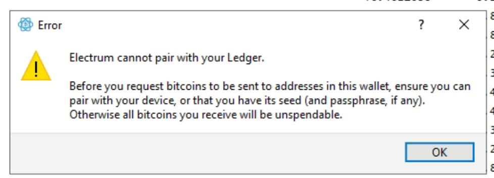 Ledger wallet, weird error messages at launch · Issue #6327 · spesmilo/electrum · GitHub