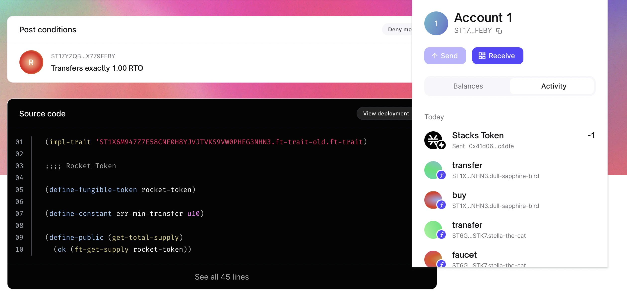Rocket token being displayed in explorer when it was STX token which was send · Issue #1515 ...