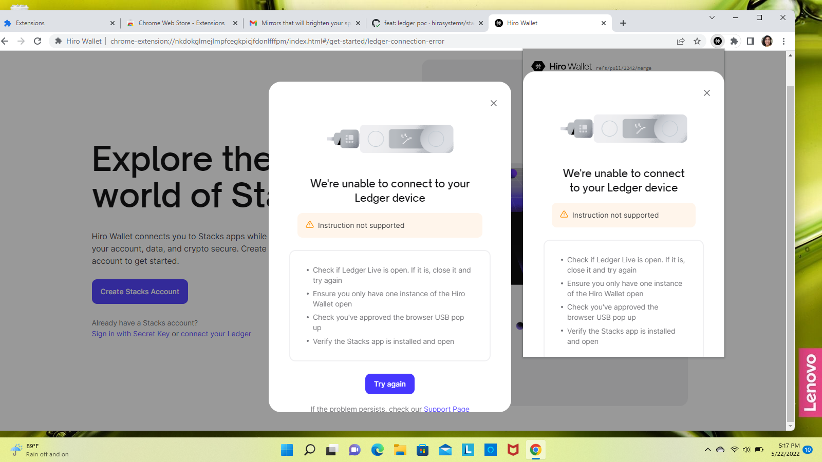 Ledger: Support page info missing in the popup wallet · Issue #2449 ...