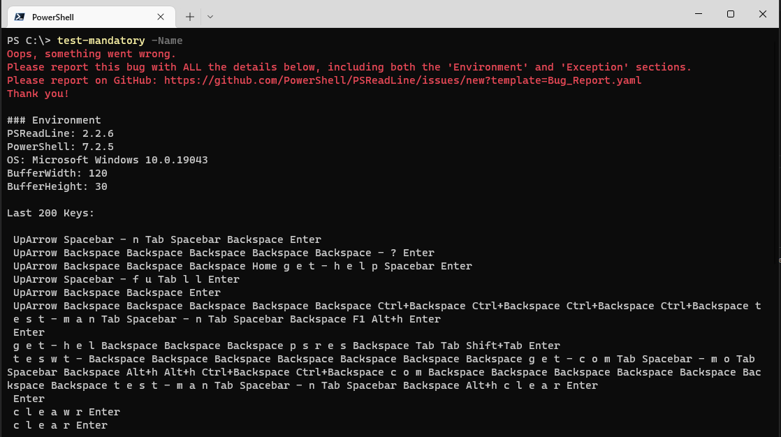 Alth Causes Exception With Parameter Help Message · Issue 3367 · Powershellpsreadline · Github