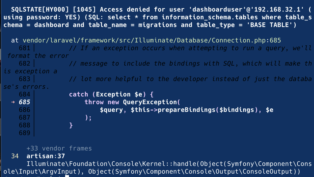 When using the docker image, setting the host for mysql server does not affect migration · Issue ...