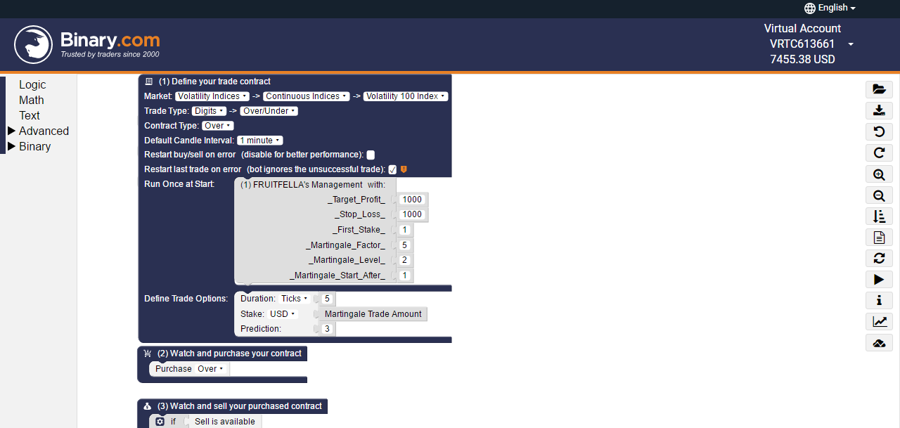 Help On How To Stop Martingale Level After 3 Losses · Issue 699 · Binary Com Binary Bot · Github
