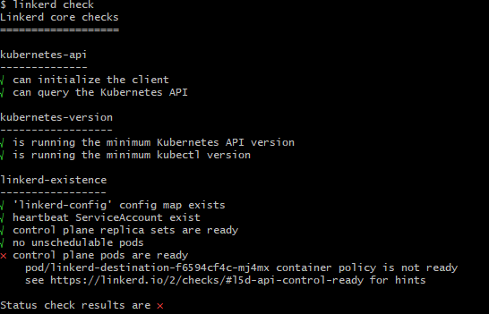 Linkerd installation failing on AKS with linkerd-destination and linkerd-proxy-injector pods ...
