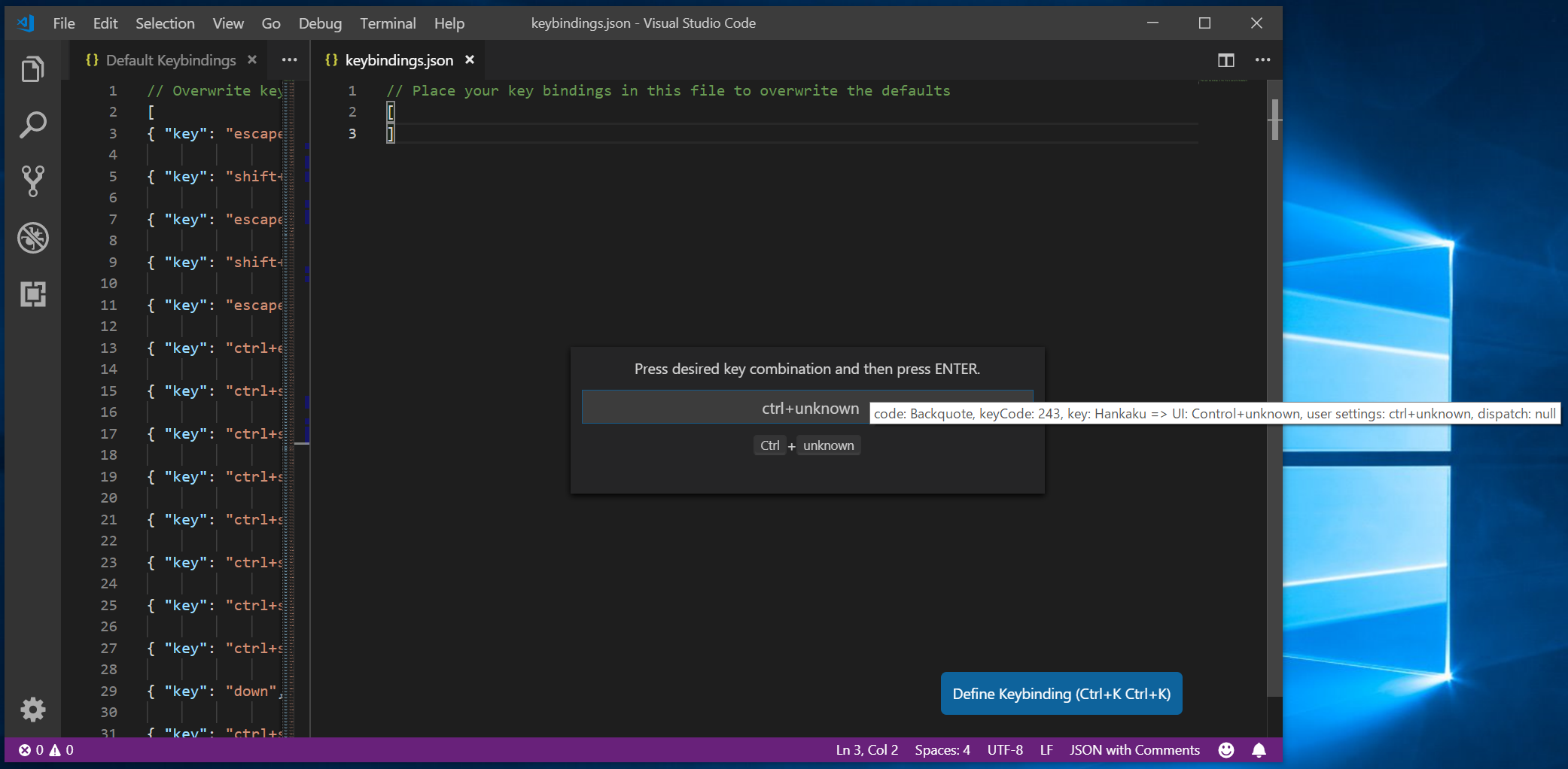 ctrl + backquote(`) is not working in Windows 10 (JP) with US-keyboard ...