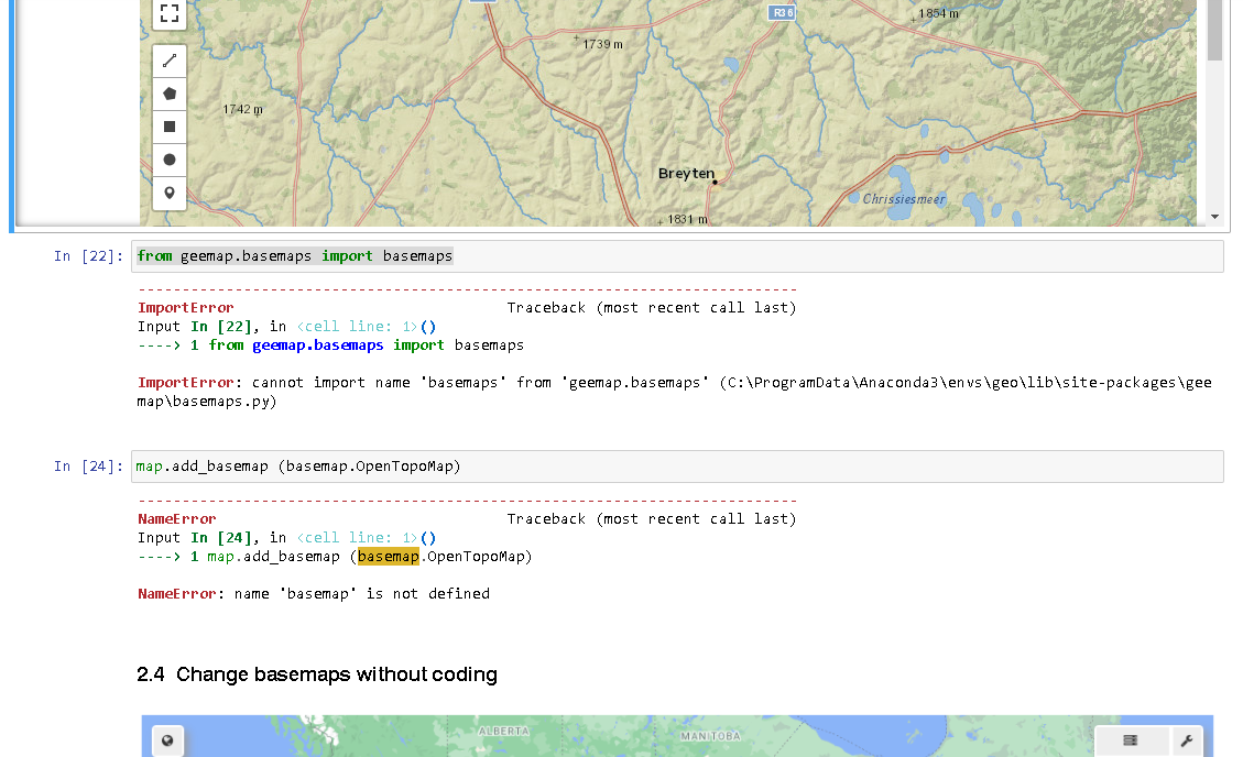 can't import geemap.basemaps · gee-community geemap · Discussion #959 · GitHub