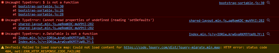 Datatables are not working · Issue #6300 · aspnetboilerplate/aspnetboilerplate · GitHub
