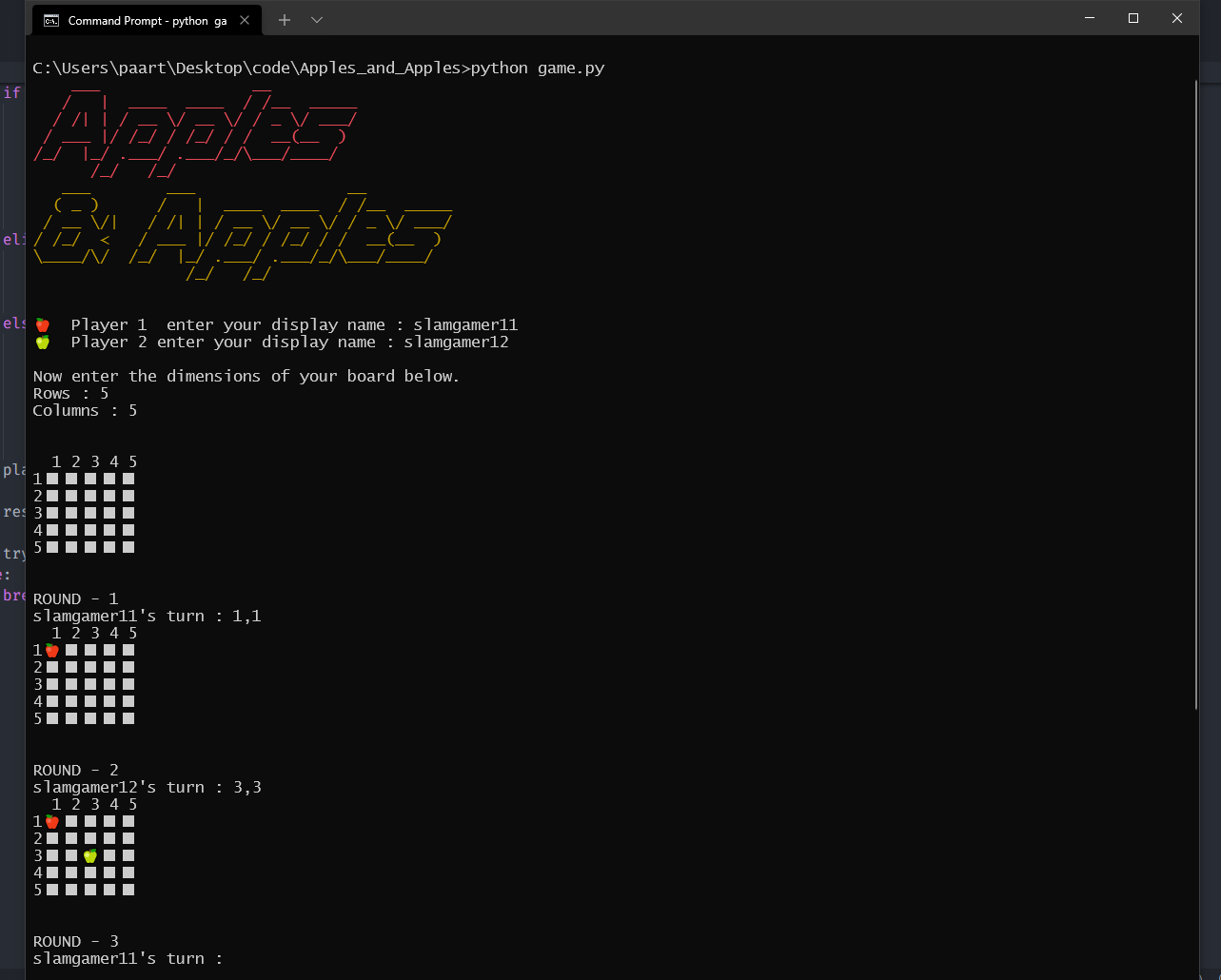 GitHub - clydeproject/Apples_and_Apples: A command line tic tac toe game