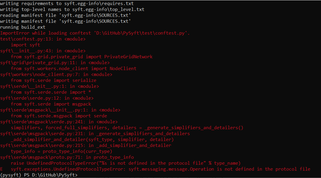 Error installing PySyft(syft package) · Issue #3112 · OpenMined/PySyft · GitHub