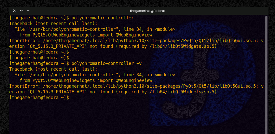 Doesn't launch on Fedora 36 KDE · Issue #426 · polychromatic/polychromatic · GitHub