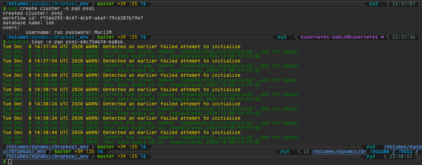 create cluster with NFS, loop Detected an earlier failed attempt to initialize · Issue #2099 ...