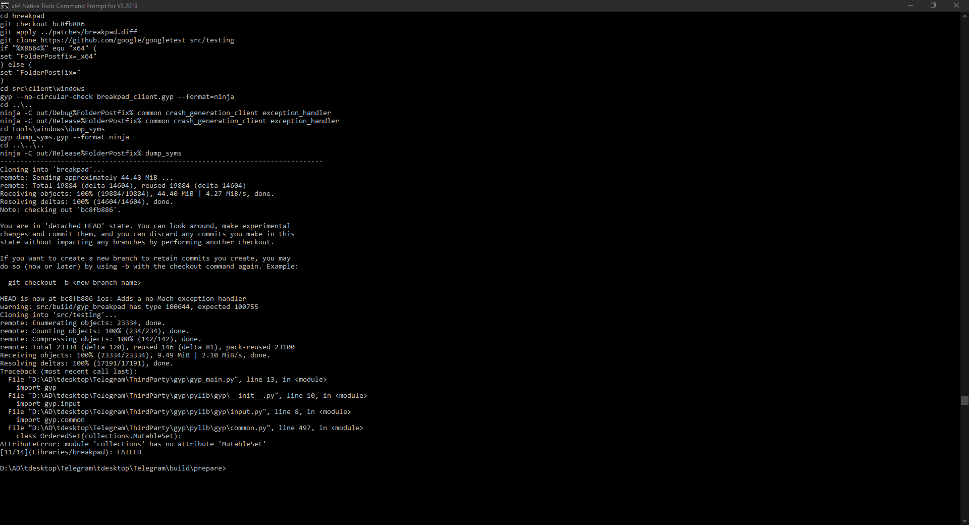 [Question] I got an error to build on windows 10 · Issue #17102 ...