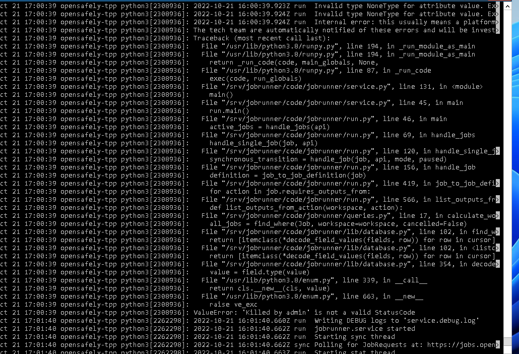 Invalid StatusCode when killing a job · Issue #497 · opensafely-core/job-runner · GitHub